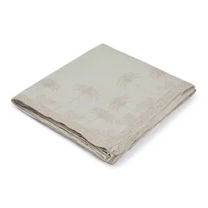 MAJKA La Fortuna Palms Tablecloths - Oyster & Stone - 62" X 120"